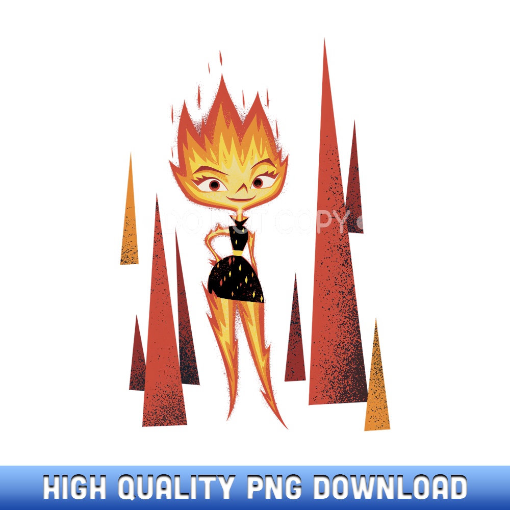 Disney Pixar Elemental Minimalistic Fire Ember Portrait Long | Inspire ...