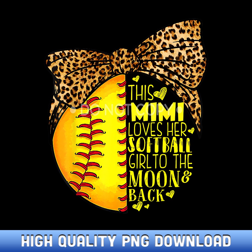 This Mimi Loves Her Softball Girl Mother'S Day Leopard - Cur | Inspire ...