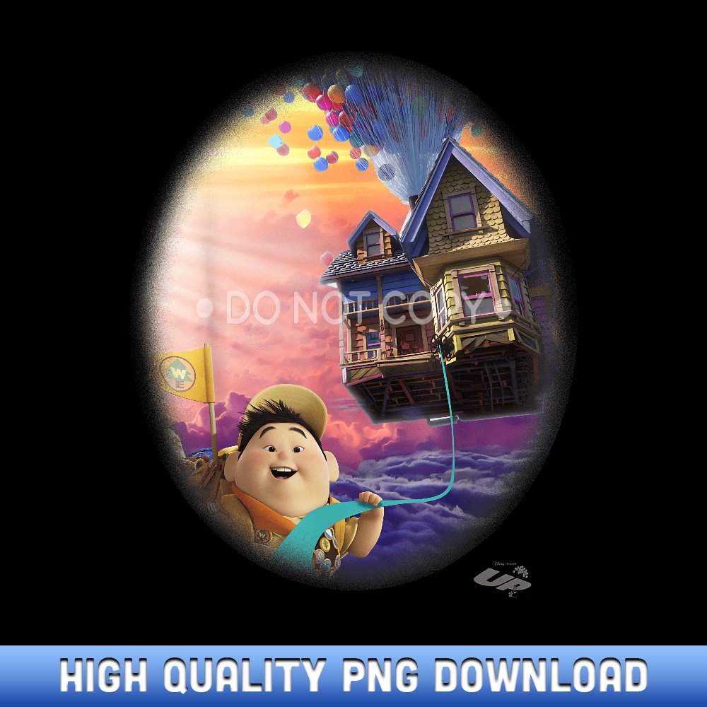 Disney Pixar Up Russell Floating House Sunset Vignette - PNG | Inspire ...