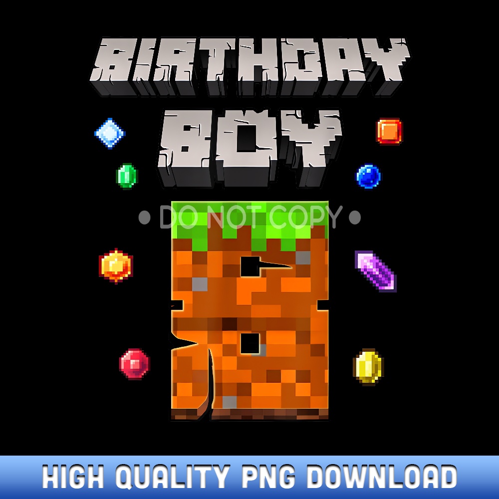 8th Birthday Boy 8 Video Gamer Pixel Number Eight Bday Party | Inspire ...