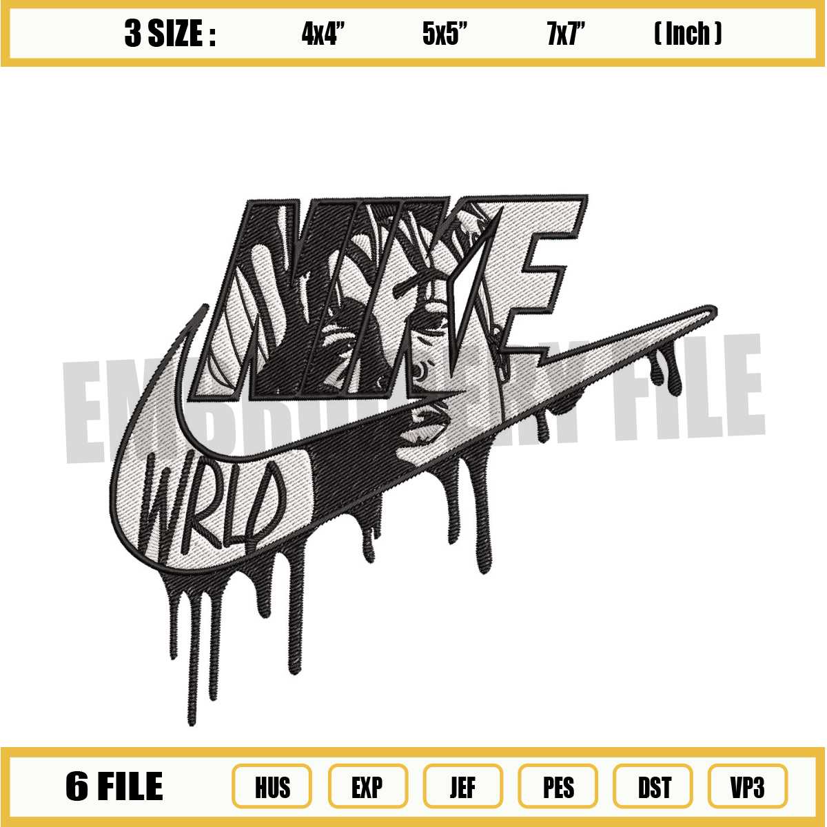 NIKE X Juice Wrld Embroidered Design | Inspire Uplift