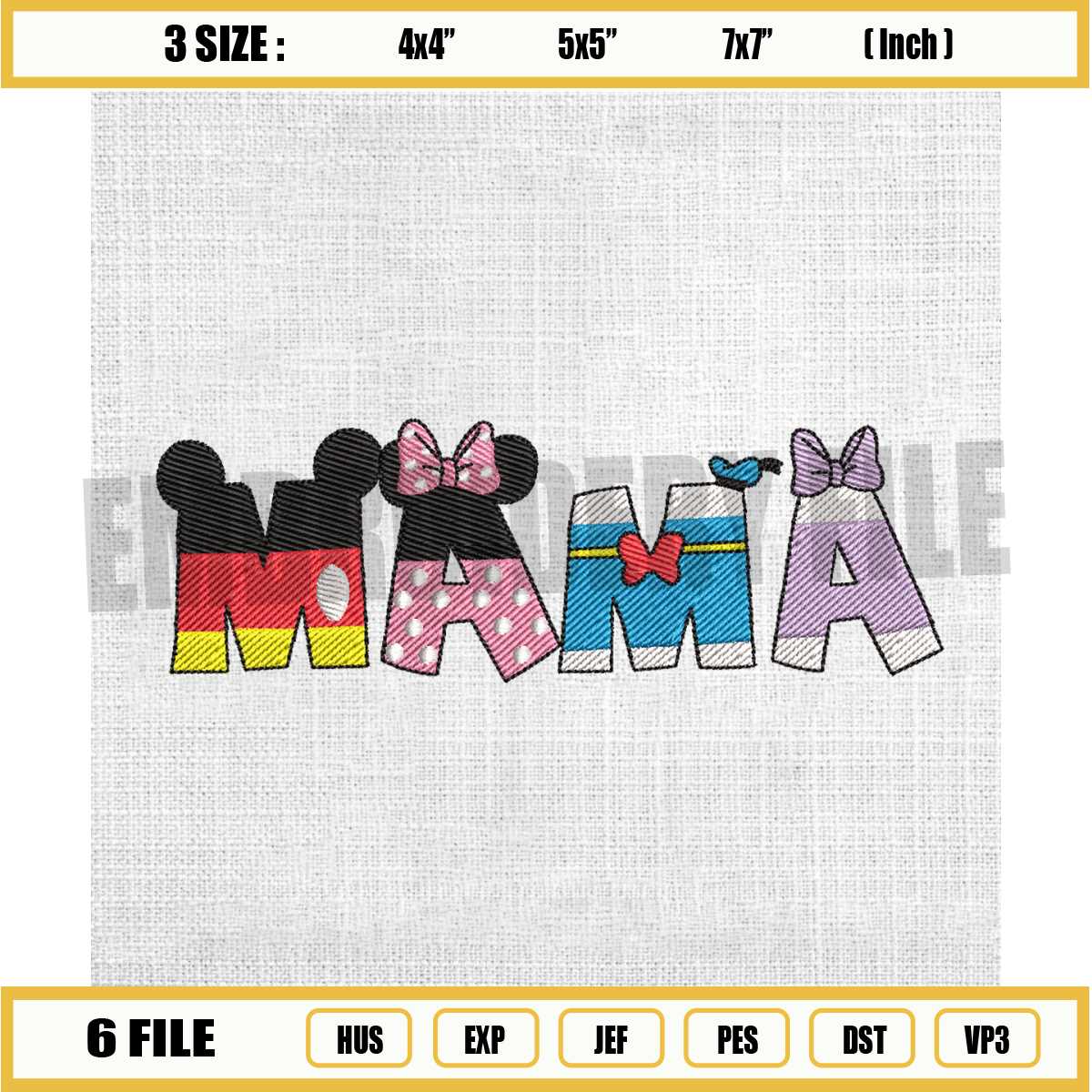 Mama Mickey Mouse Friends Embroidery | Inspire Uplift