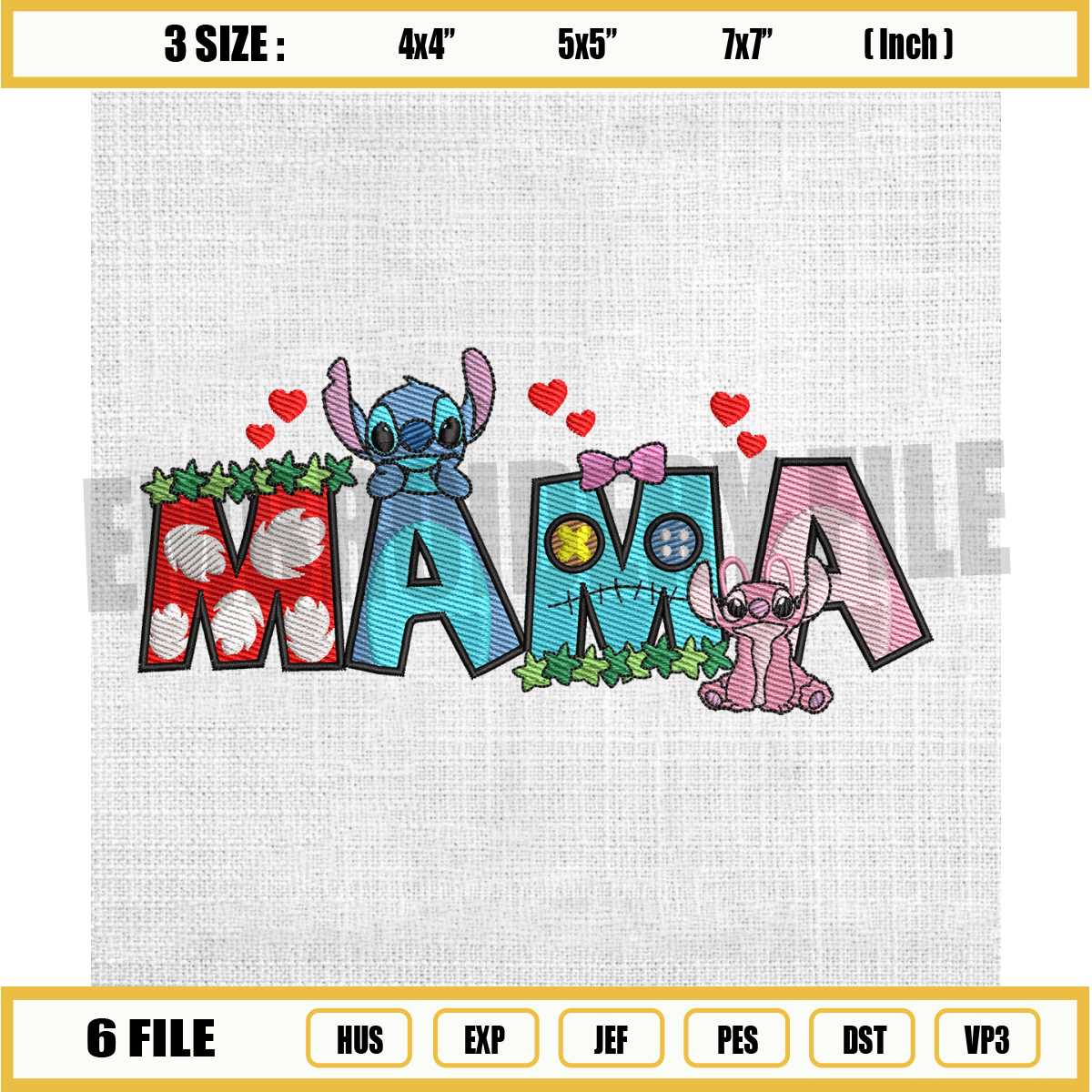 Mama Disney Cartoon Lilo And Stitch Mother Day Embroidery - Inspire Uplift