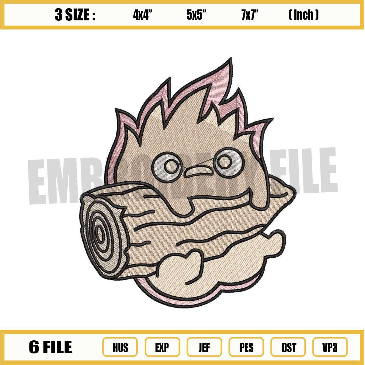 Fire Demon Calcifer Howl's Moving Castle Anime Embroidery Fi | Inspire ...