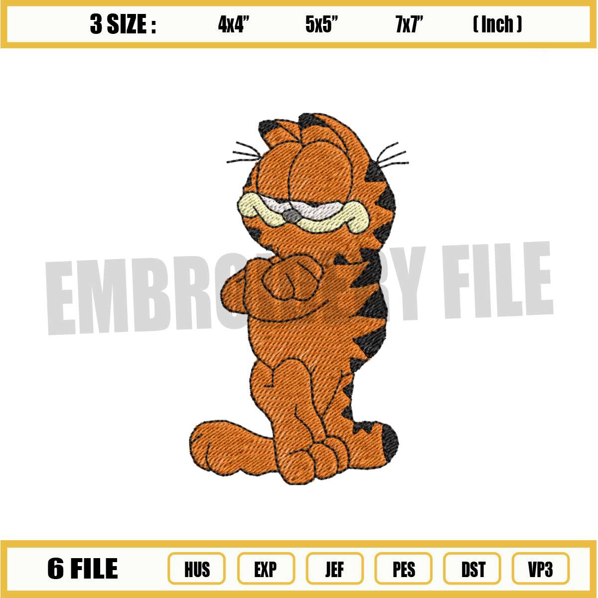 Garfield Proud Embroidery Design | Inspire Uplift