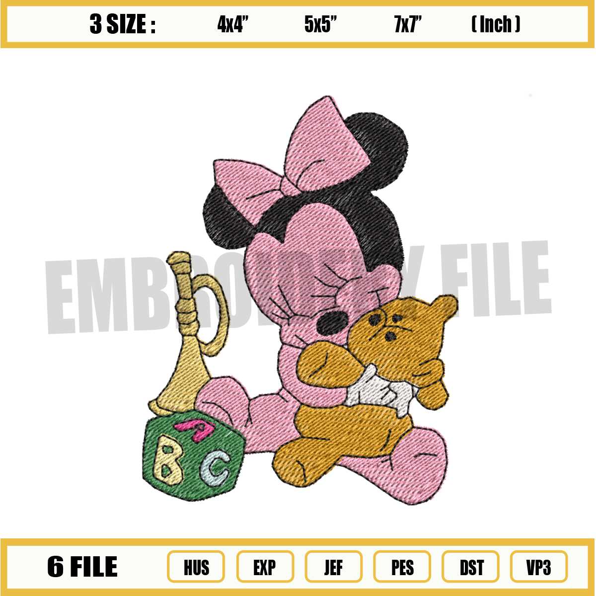 Baby Minnie Mouse Embroidery File Png | Inspire Uplift