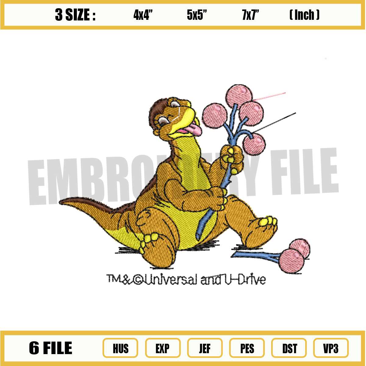 Land Before Time Dinosaur Littlefoot Embroidery png | Inspire Uplift
