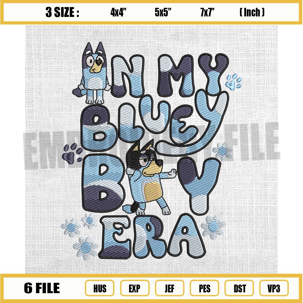 In My Bluey Boy Era Daisy Puppy Embroidery Png | Inspire Uplift