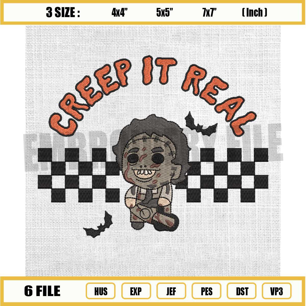 Creep It Real Chibi Leatherface Horror Halloween Embroidery | Inspire ...