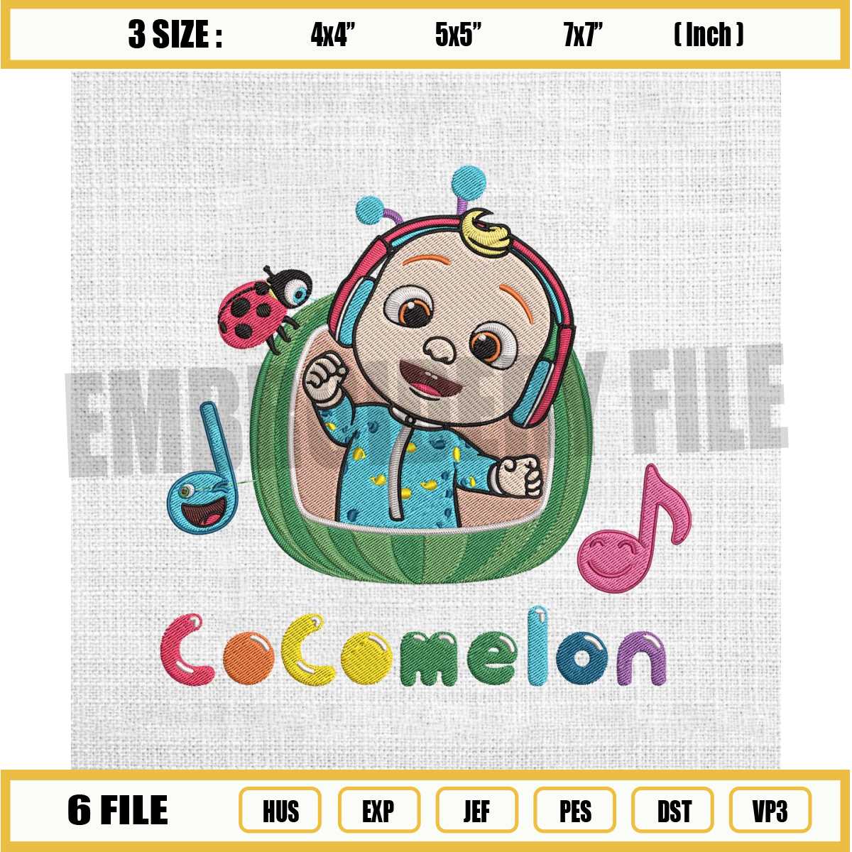 Cocomelon Embroidery Designs | Inspire Uplift
