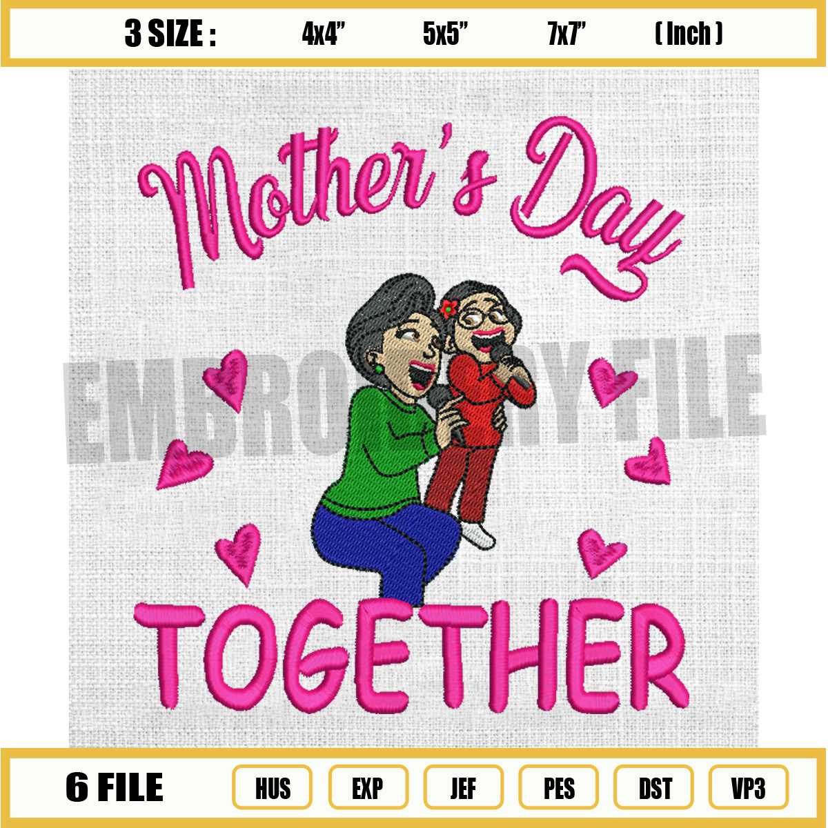 Mother Day Together Disney Turning Red Mom Embroidery Png | Inspire Uplift