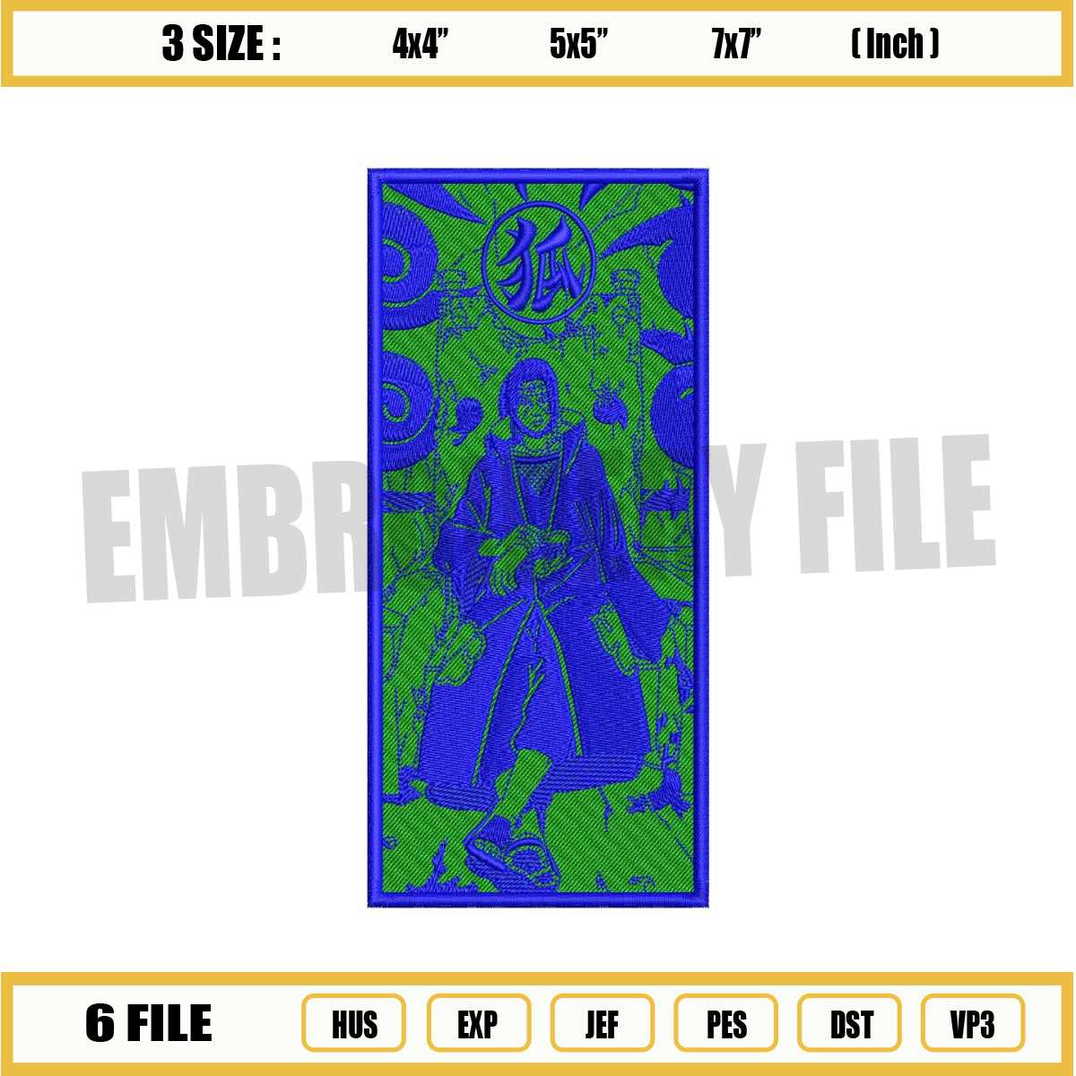 Anime Embroidery Design Pattern Uchiha Itachi File png - Inspire Uplift