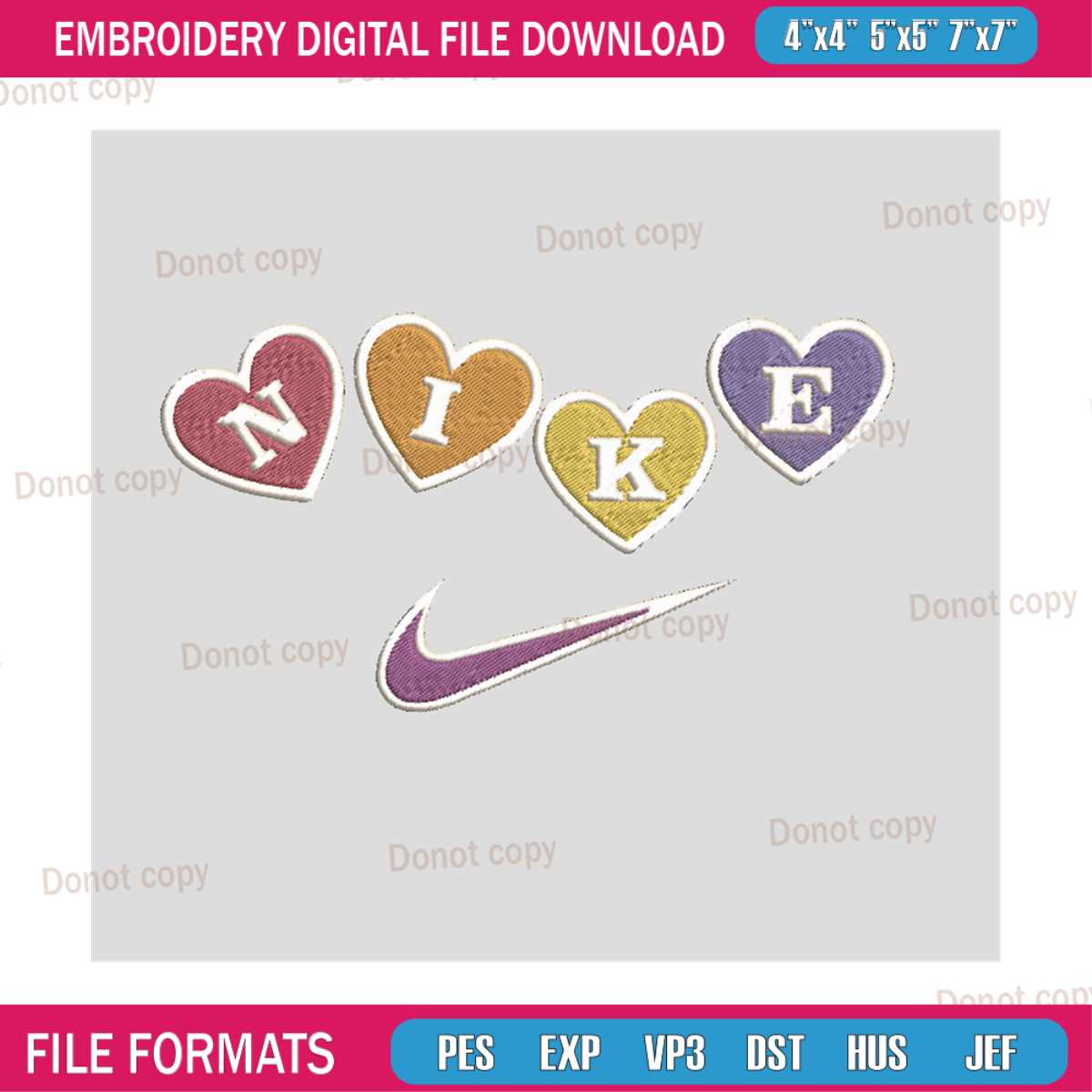 Nike heart Logo embroidery design, | Inspire Uplift