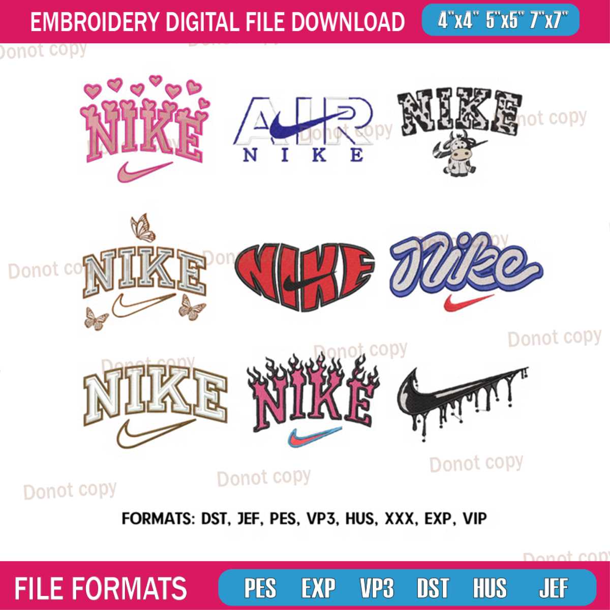 Nike embroidery design file, Swoosh nike embroidery design p | Inspire ...