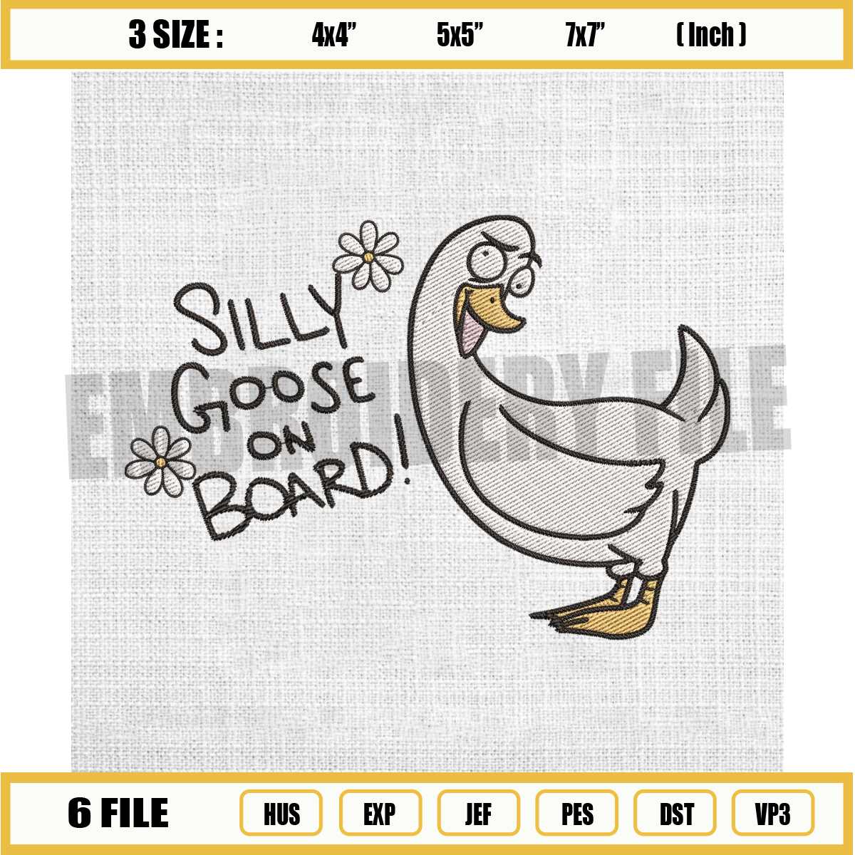 Silly Goose Embroidery Design | Inspire Uplift