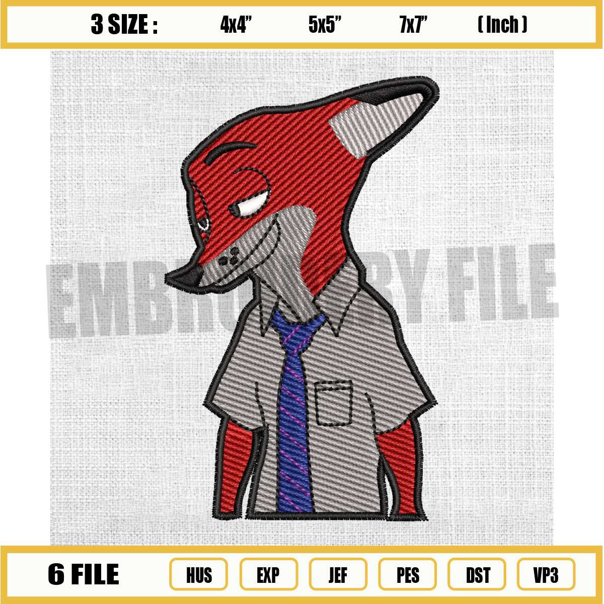 Nick Wilde Zootopia Couple Matching Embroidery - Inspire Uplift