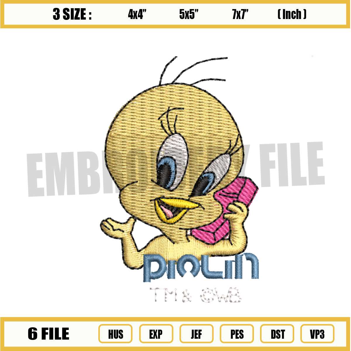 Tweety Bird Piolin Embroidery | Inspire Uplift