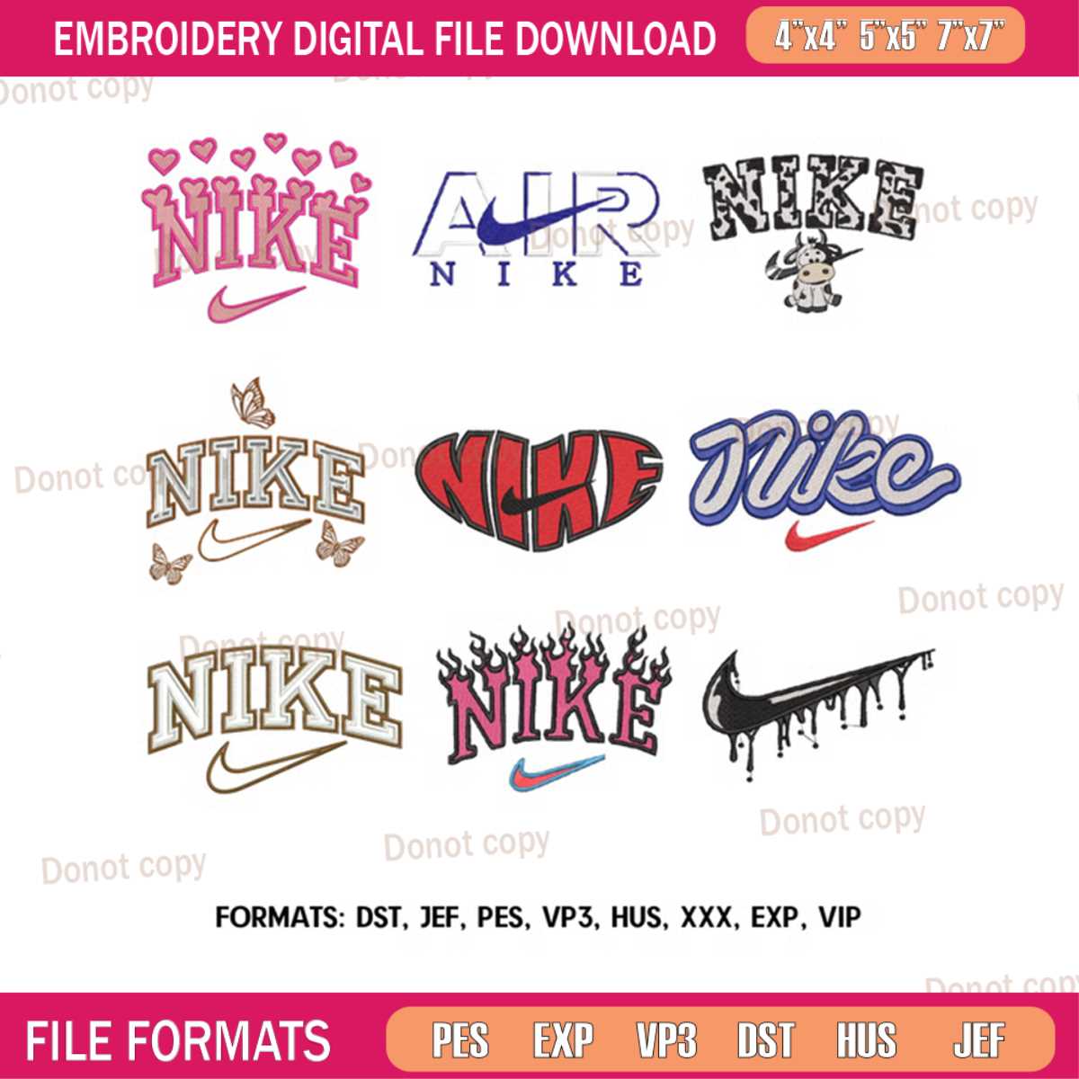 Nike embroidery design file, Swoosh nike embroidery design p | Inspire ...