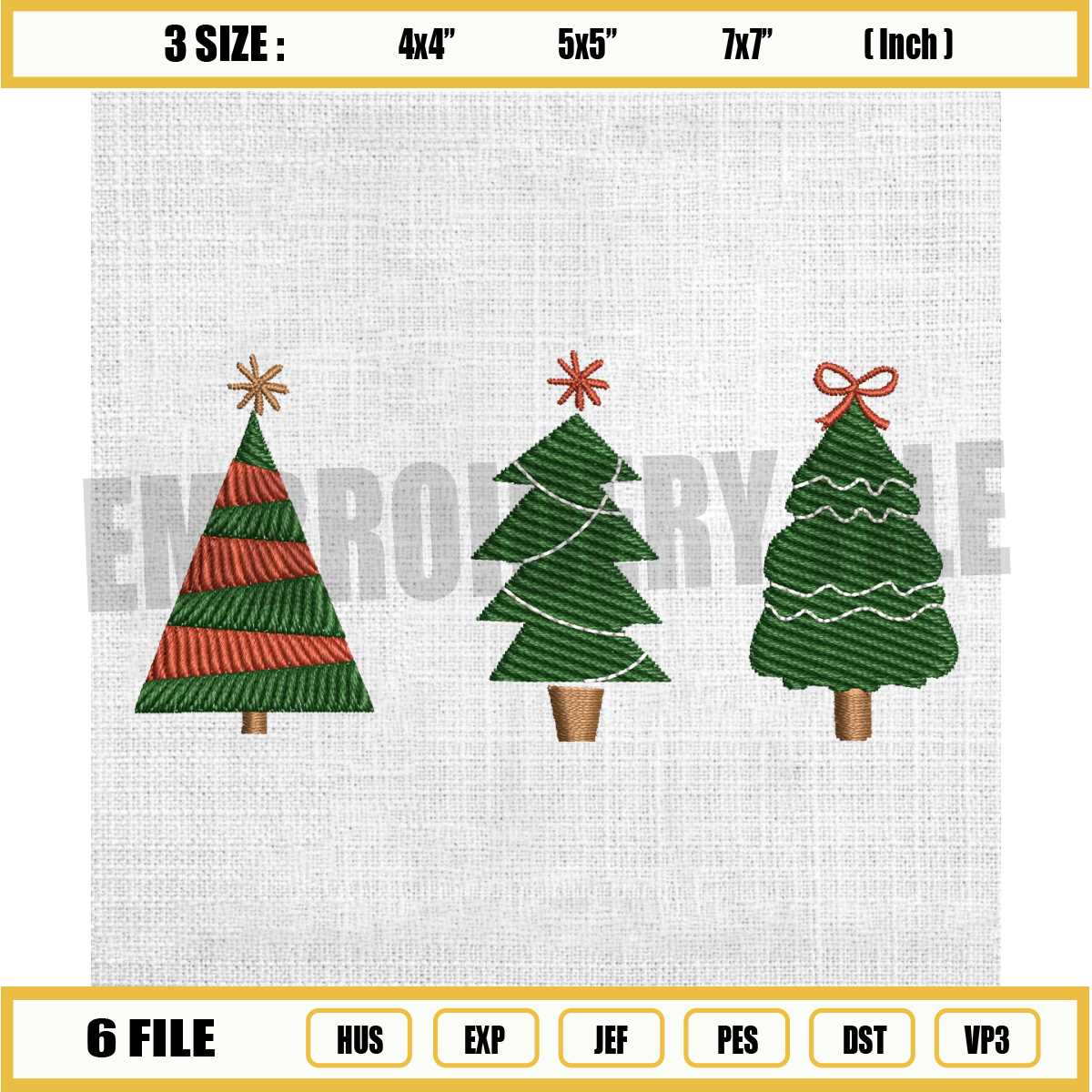 Christmas Day Tree Embroidery Pes Design | Inspire Uplift