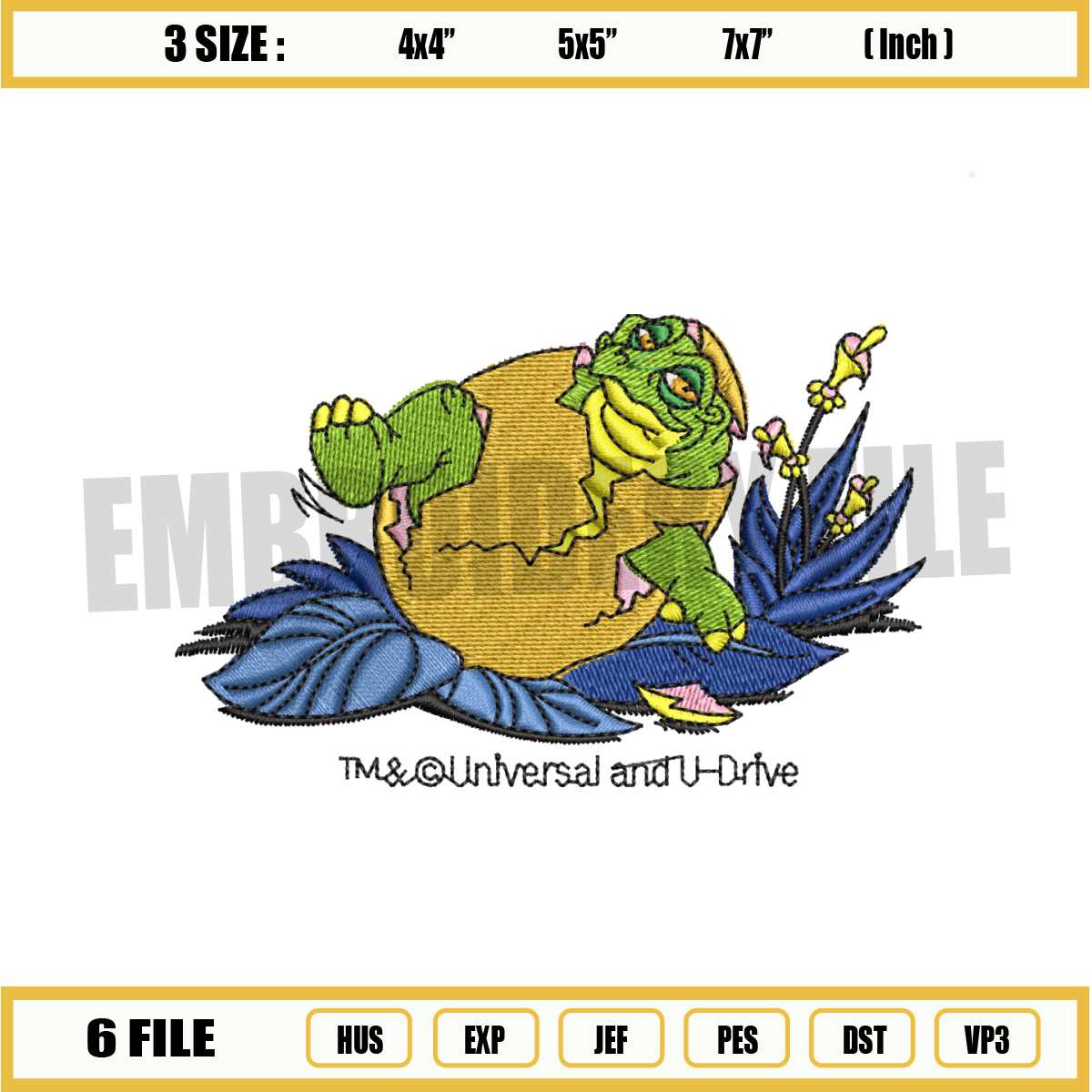 Spike Baby Dinosaur Egg Embroidery png | Inspire Uplift