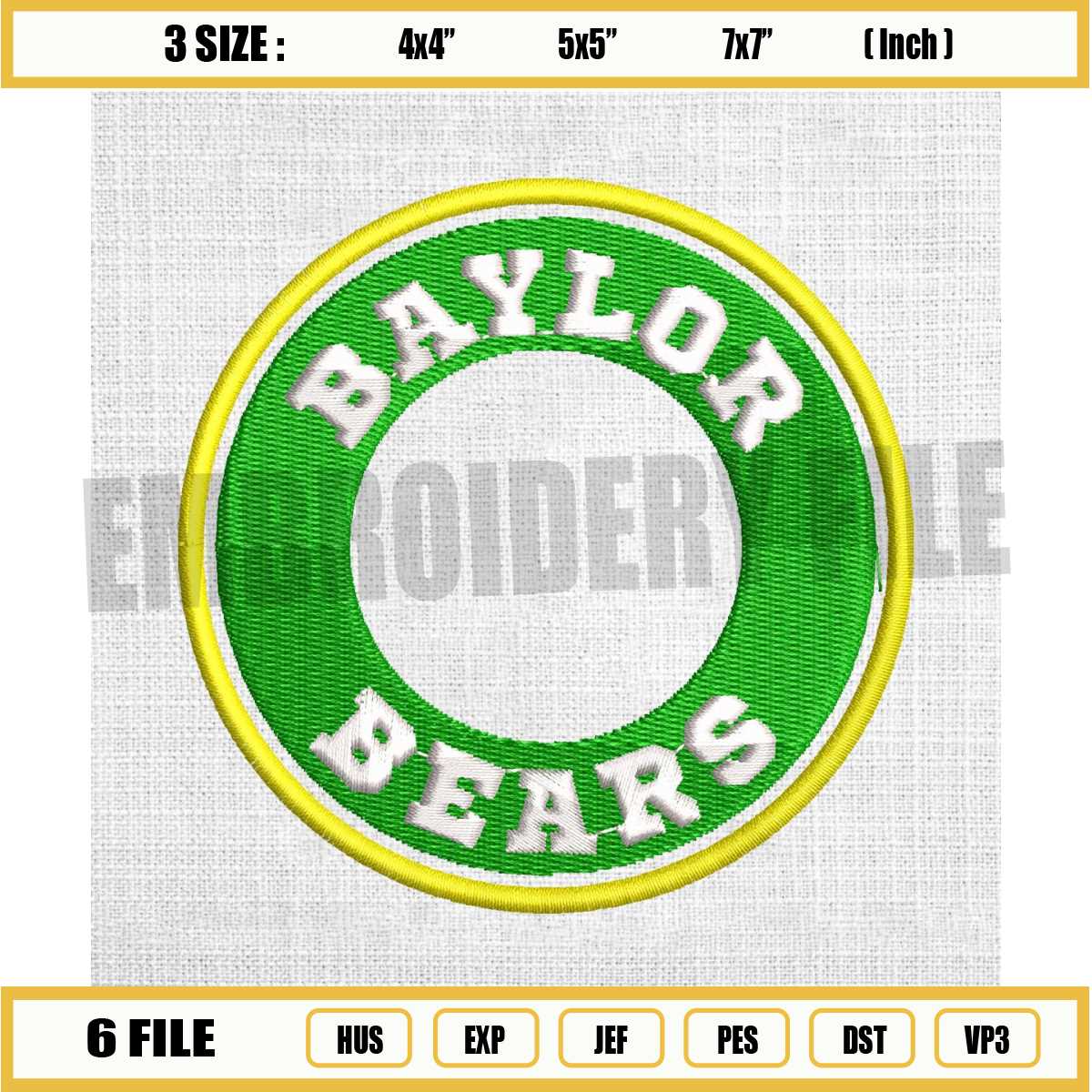 Baylor Bears Round Logo Embroidery | Inspire Uplift