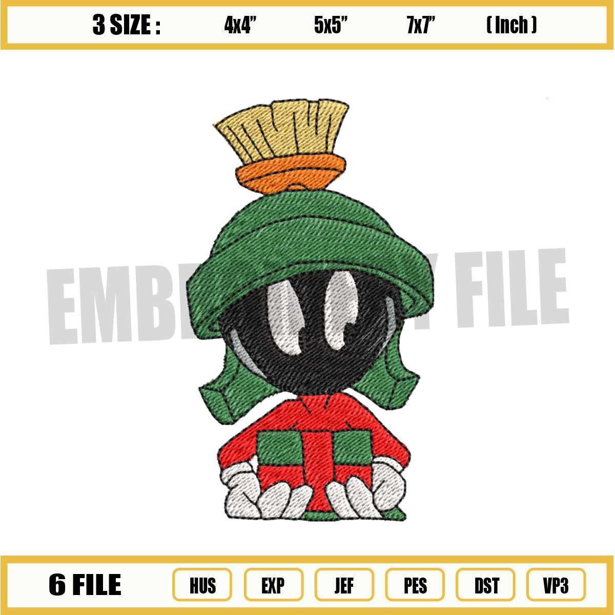 Marvin The Martian Christmas Embroidery - Inspire Uplift