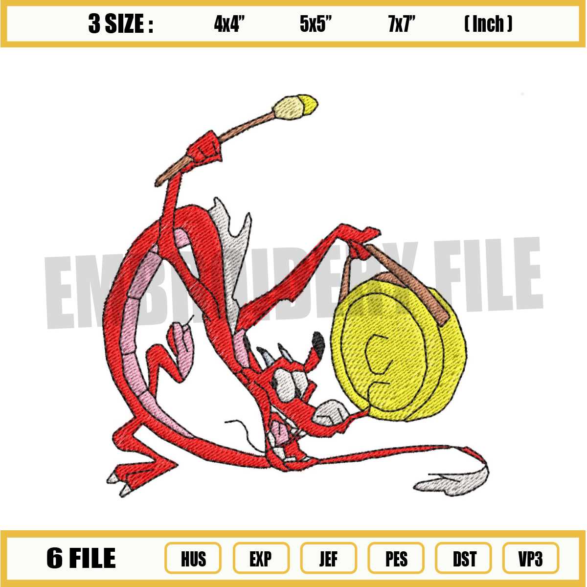 Disney Mulan Dragon Mushu Embroidery | Inspire Uplift