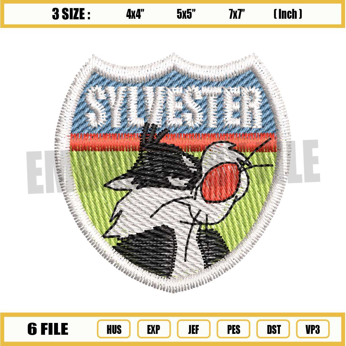 Sylvester Pussy Cat Logo Embroidery Inspire Uplift