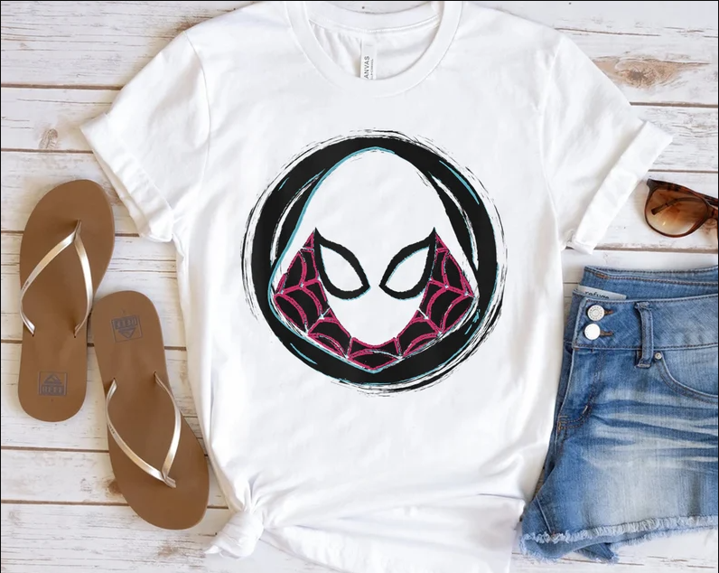 Marvel Spider-Gwen Face Symbol Ghost-Spider Badge Shirt, MCU | Inspire ...
