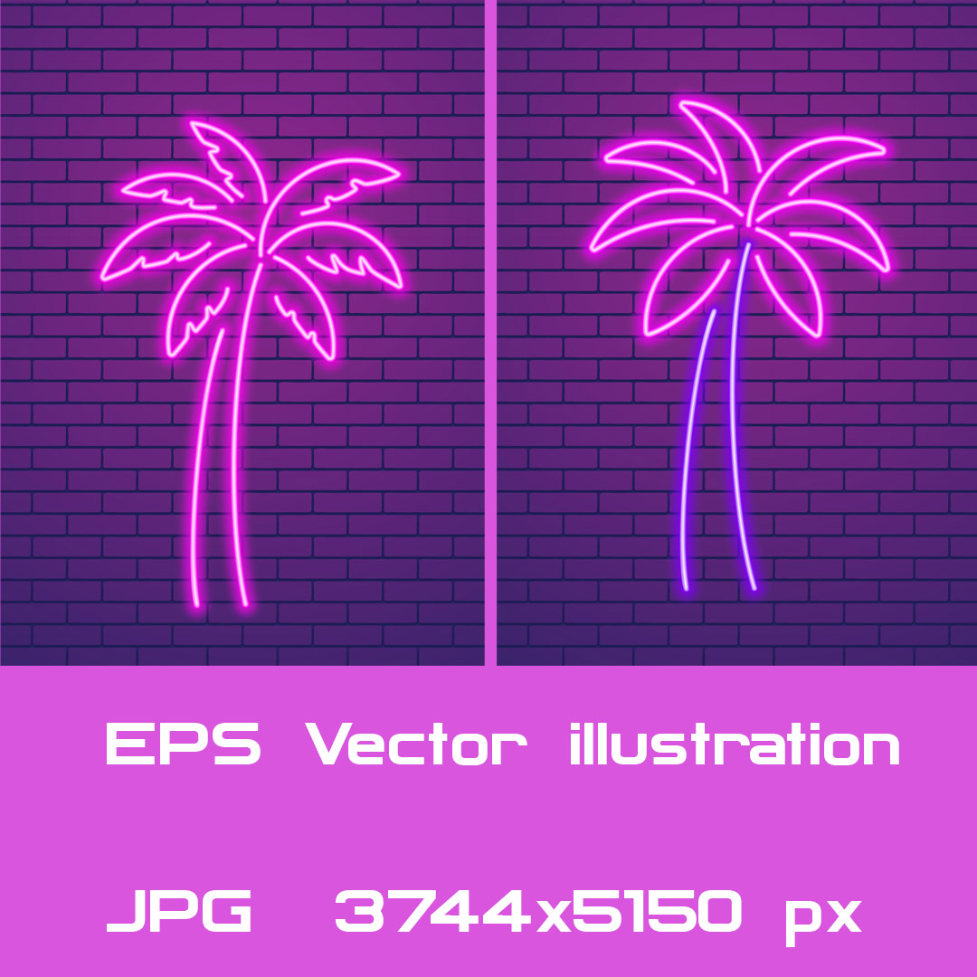 Neon glowing pink palm tree | Inspire Uplift