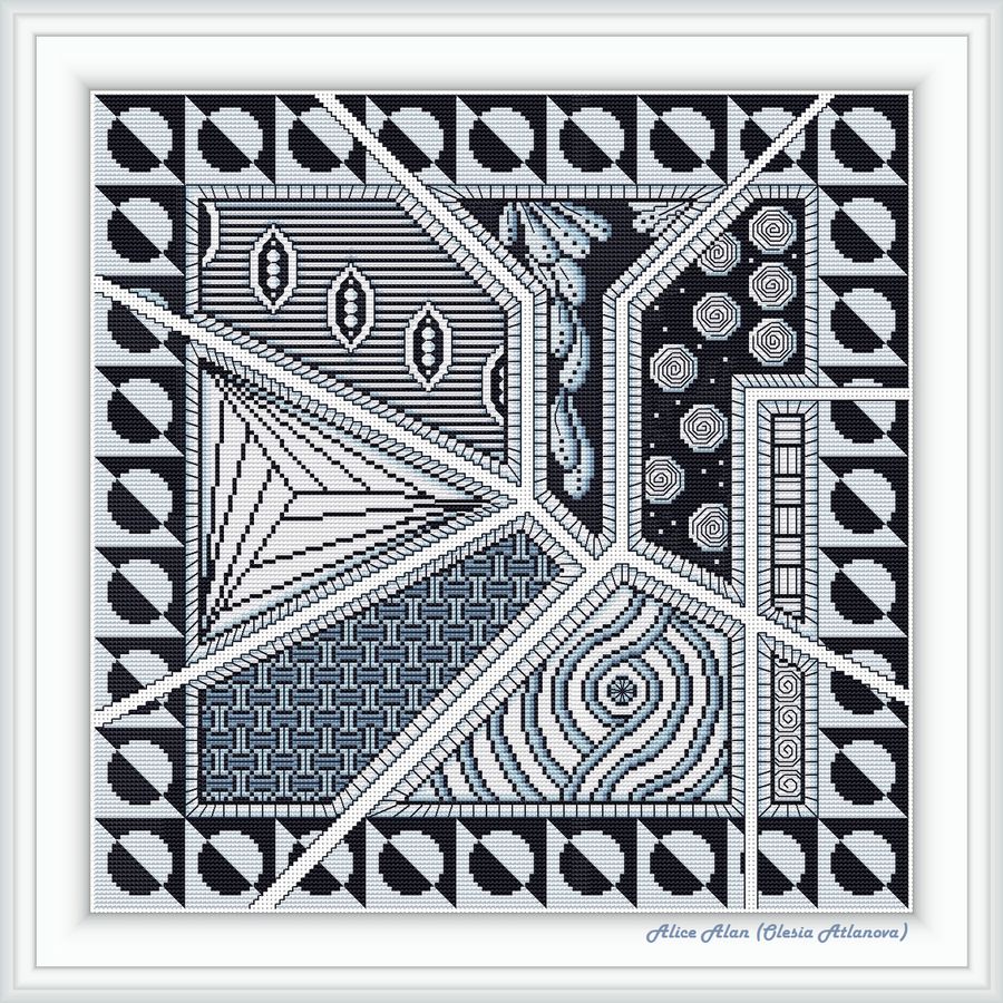 Cross stitch pattern Panel abstract art Zentangle Tangle Zen | Inspire ...