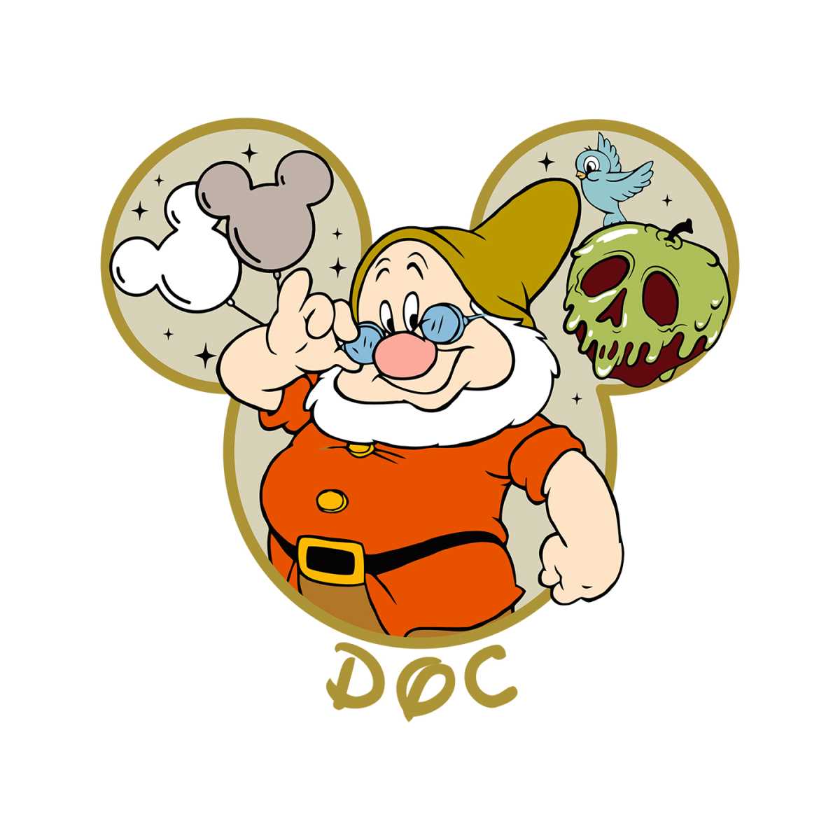 Doc The 7 Dwarfs Mickey Mouse Head SVG - Inspire Uplift