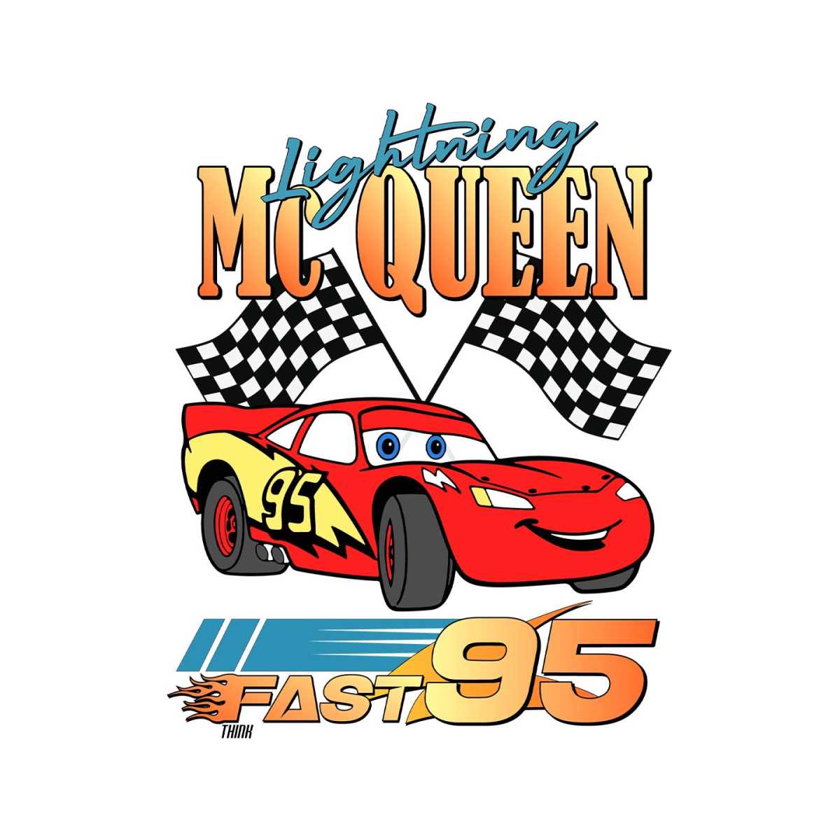 Disney Cars Lightning McQueen Fast 95 PNG | Inspire Uplift