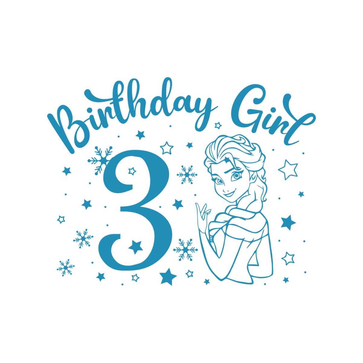 Frozen Princess Elsa 3rd Birthday Girl SVG | Inspire Uplift