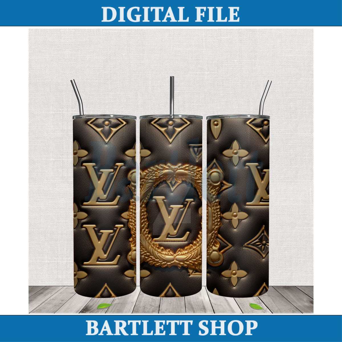3D Puff Louis Vuitton Logo Idea Tumbler Wrap PNG | Inspire Uplift