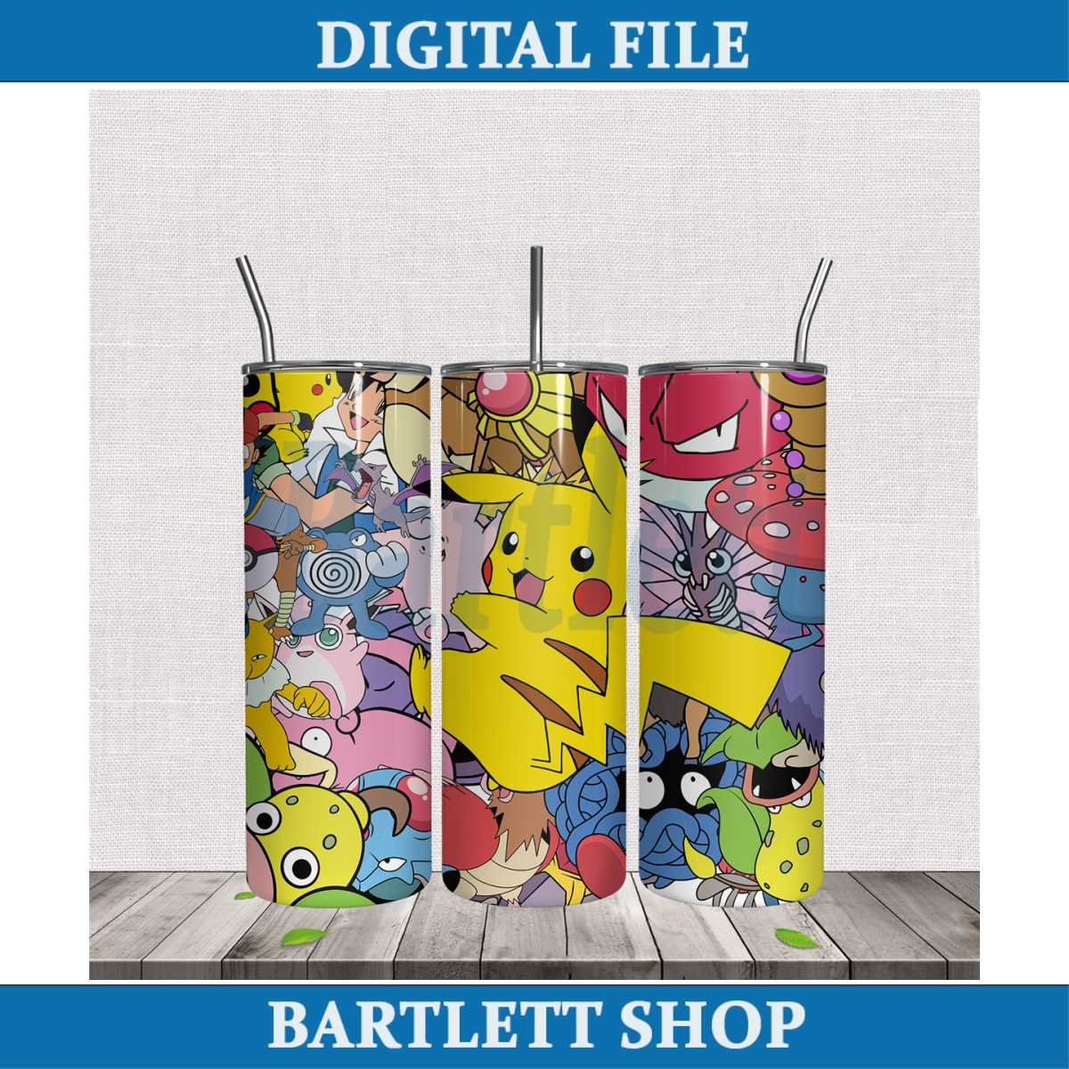 Cute Pikachu 20oz Tumbler Sublimation PNG | Inspire Uplift