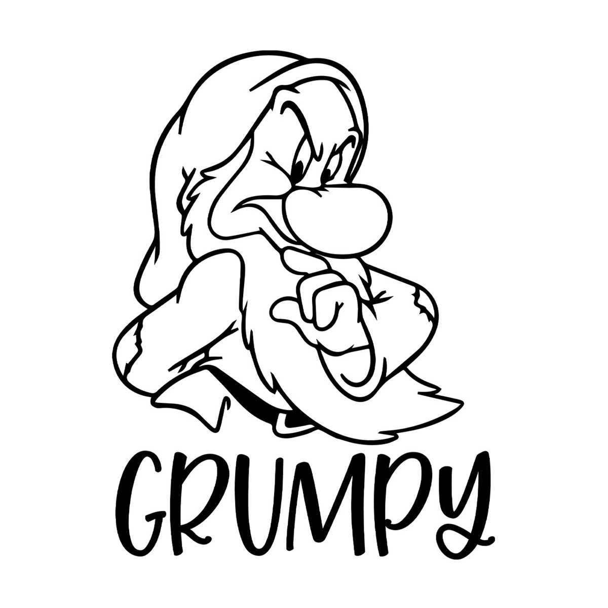 Grumpy The Snow White & 7 Dwarfs SVG | Inspire Uplift