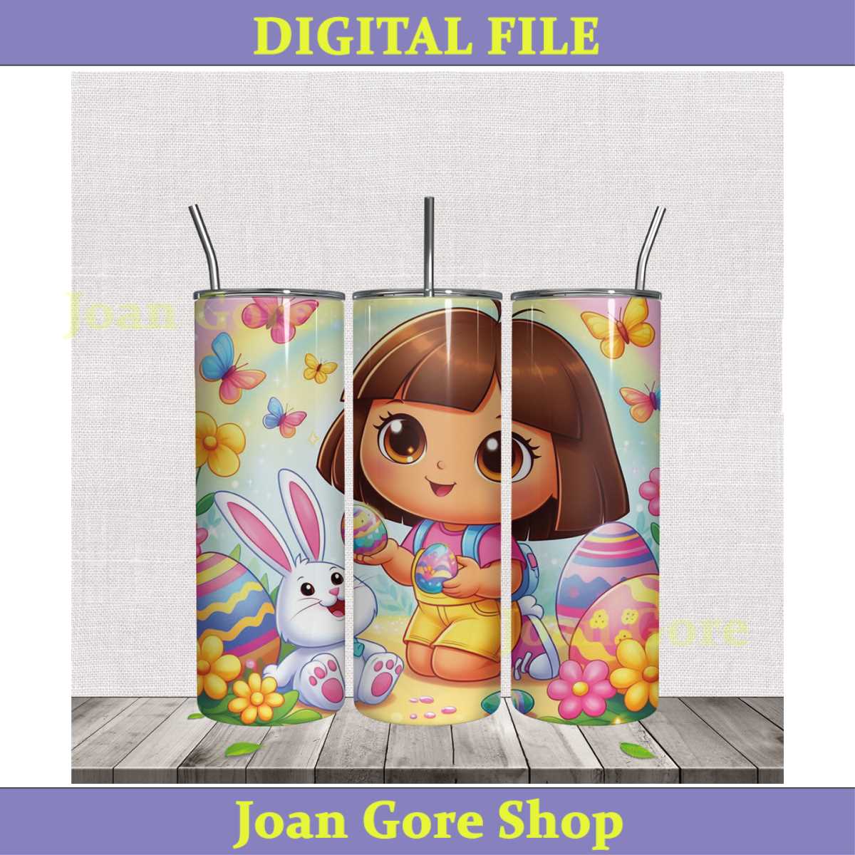 Dora The Explorer Rainbow Easter Tumbler Wrap PNG | Inspire Uplift