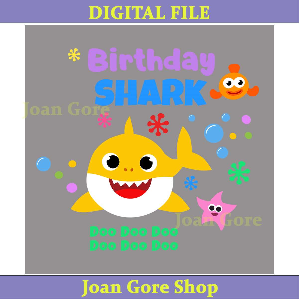 Birthday Baby Shark Yellow Doo Doo SVG | Inspire Uplift