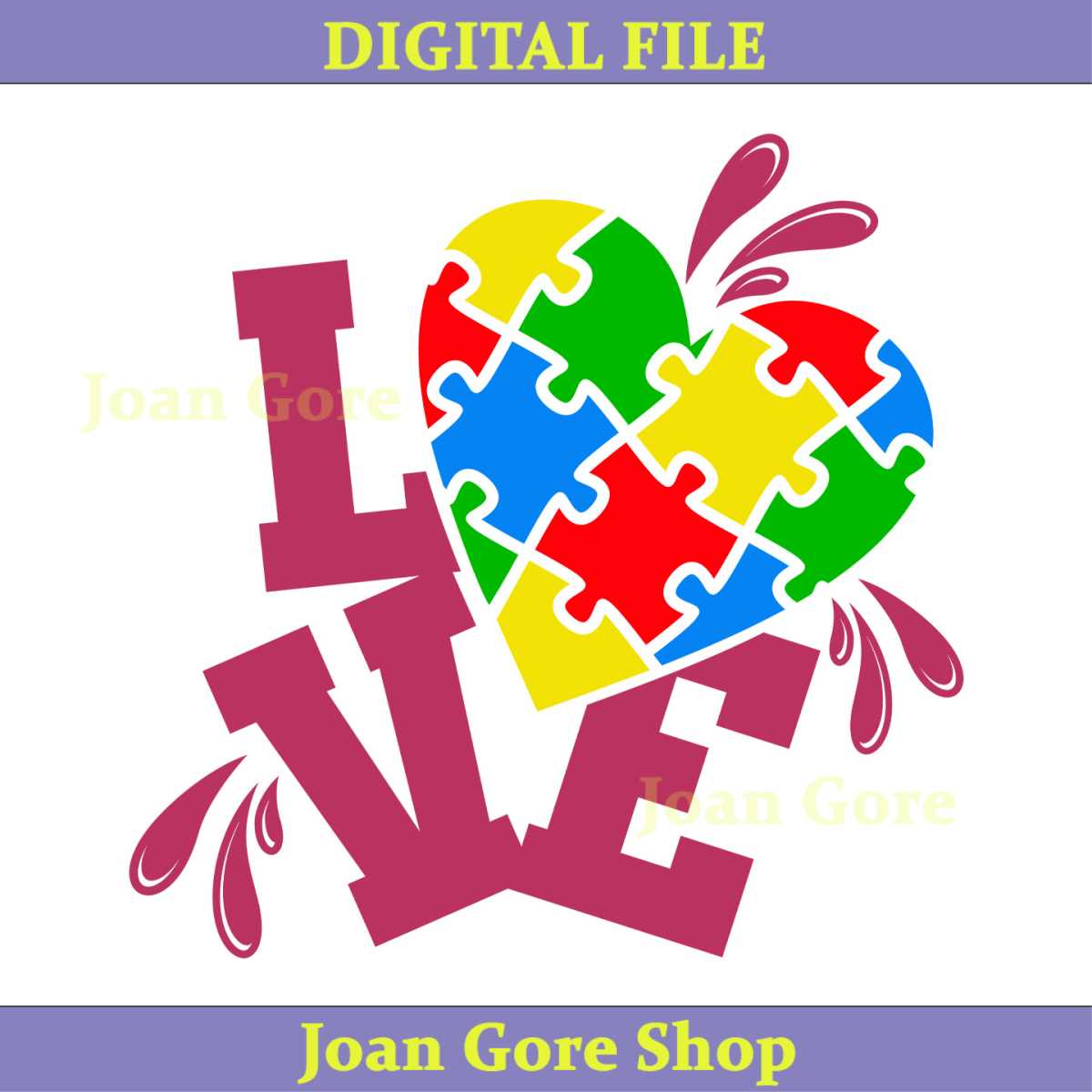 Love Autism Awareness Day Puzzle Piece SVG | Inspire Uplift