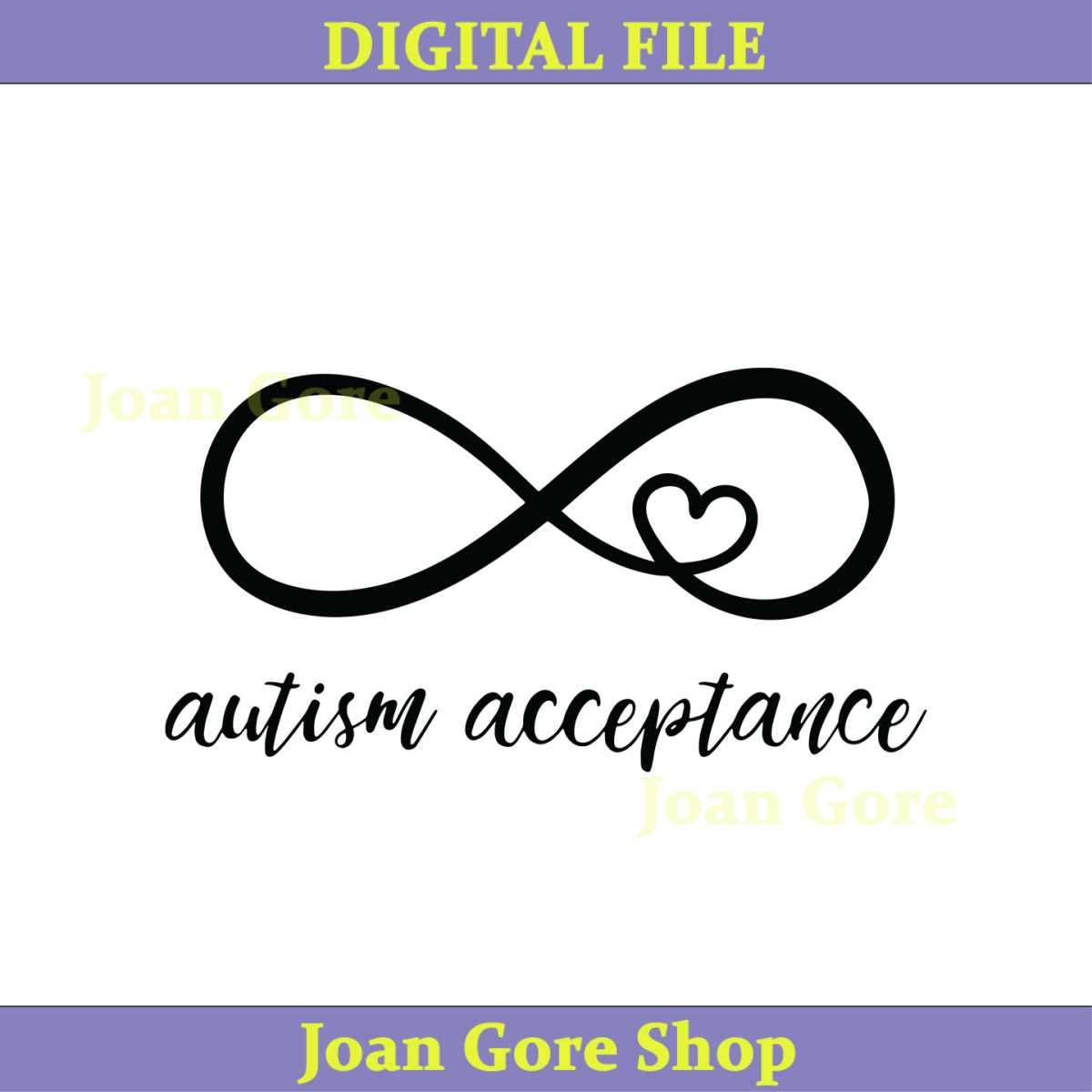 Autism Acceptance Infinity Heart Loop PNG | Inspire Uplift