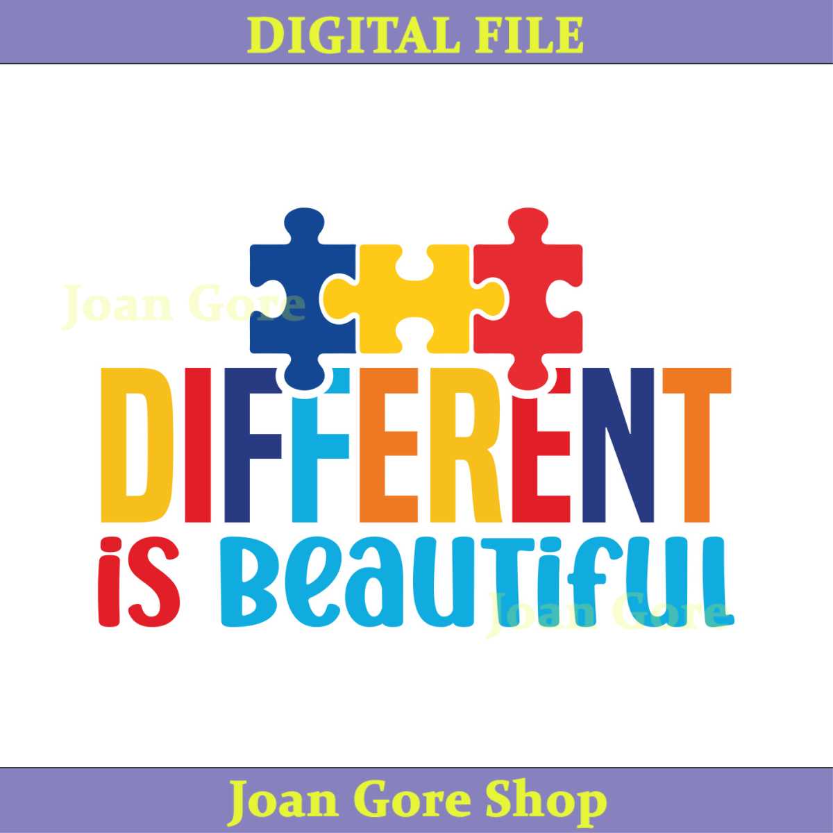 Different Is Beautiful Autism Puzzle Piece SVG - Inspire Uplift