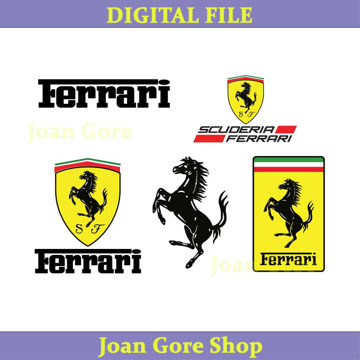 Ferrari SVG Cricut PRINT Sticker | Decal | High Quality | Di | Inspire ...