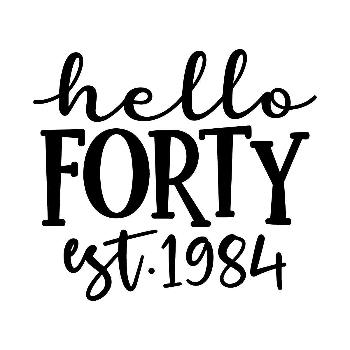 Hello Forty Est 1984 Birthday Svg | Inspire Uplift