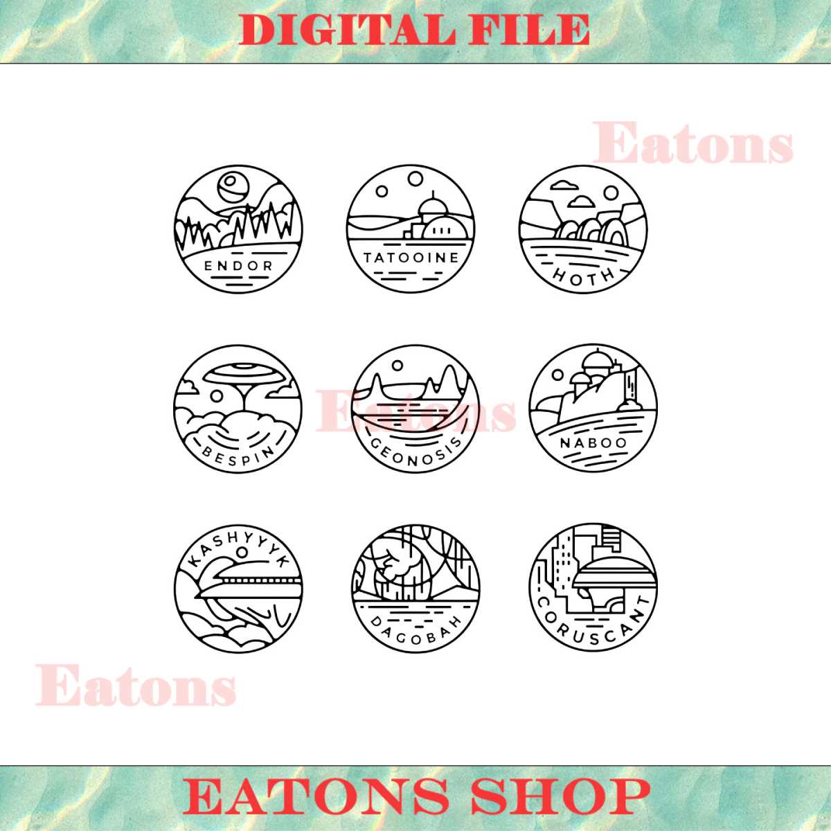 Star Wars Planet Badges SVG | Inspire Uplift