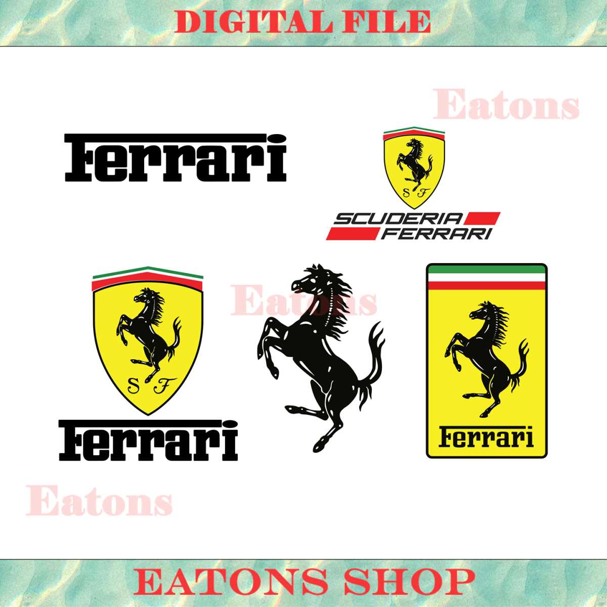 Ferrari SVG Cricut PRINT Sticker | Decal | High Quality | Di | Inspire ...