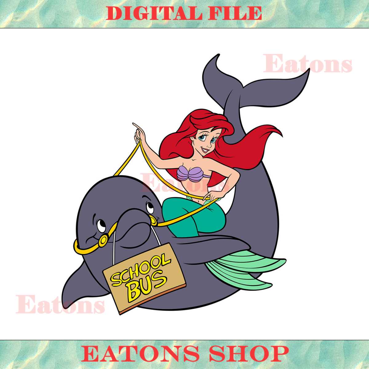 School Bus The Little Mermaid Princess Ariel SVG | Inspire Uplift