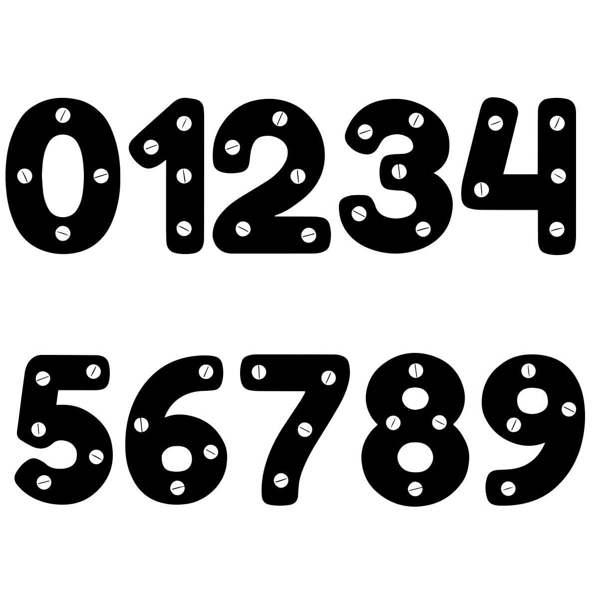Numbers SVG Bundle, Numbers With Screws SVG File For Cricut, | Inspire ...