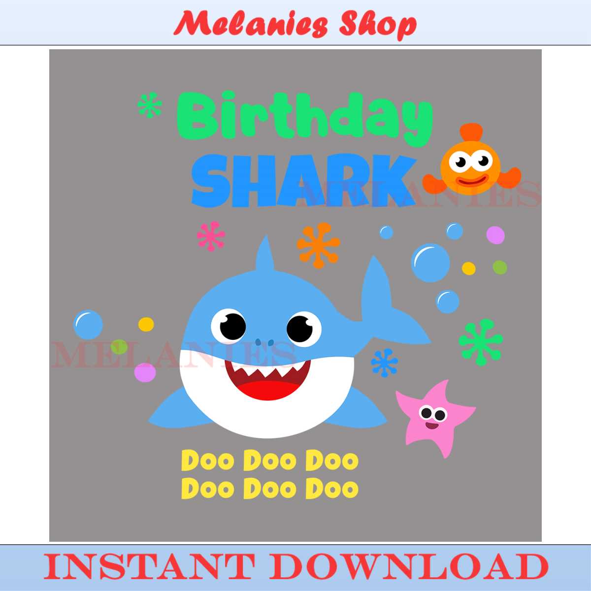 Birthday Baby Shark Blue Doo Doo SVG - Inspire Uplift