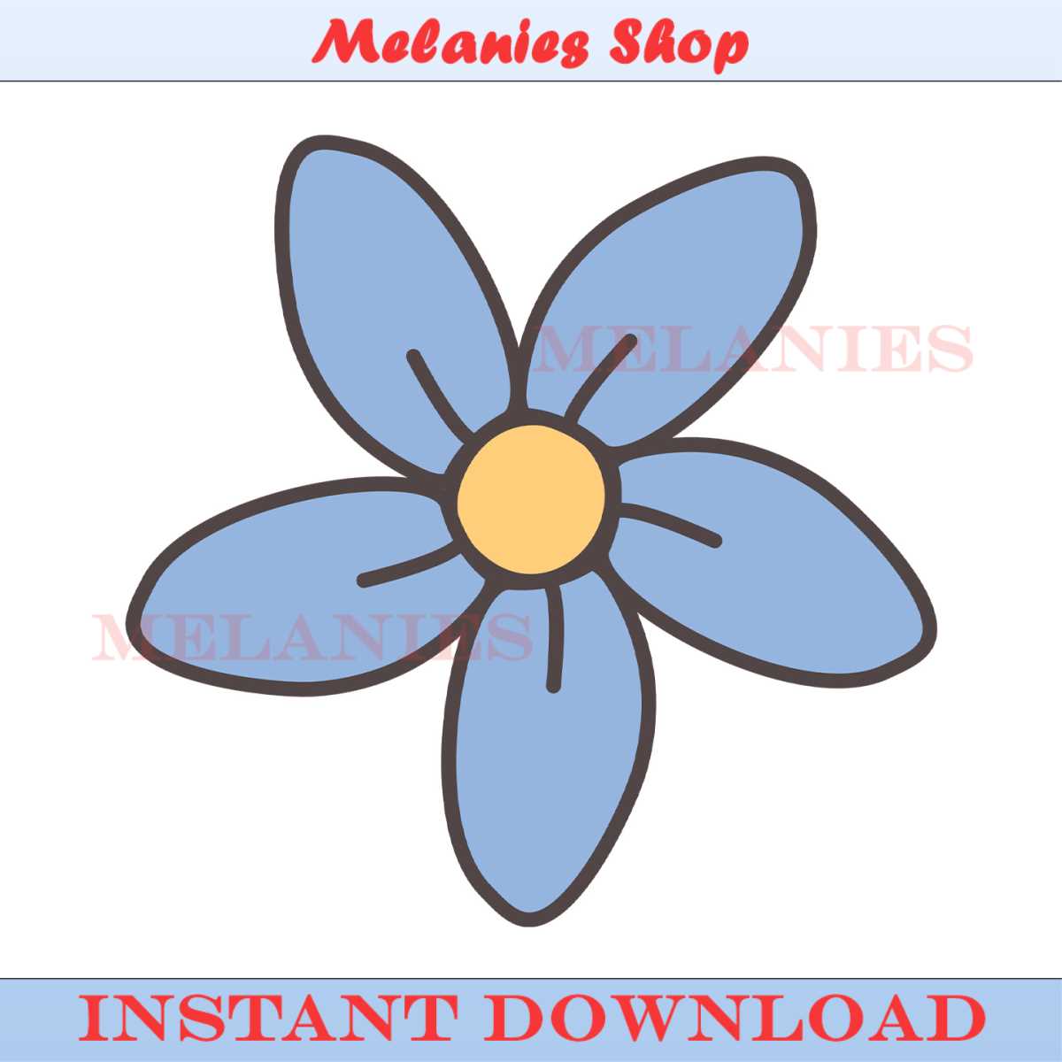 Blue Aster Flower 4th Of July Patriotic Day SVG - Inspire Uplift